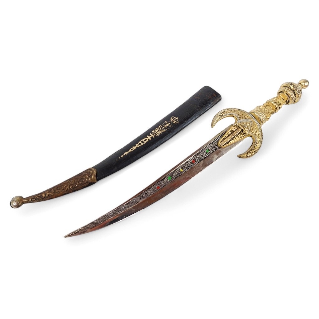 STEEL | VINTAGE STEEL MIDDLE EASTERN ARABIC DAGGER WITH ORNATE HANDLE ...