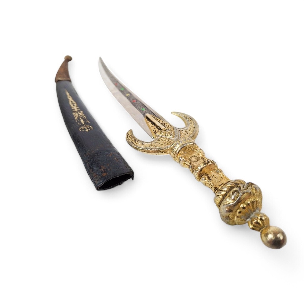 STEEL | VINTAGE STEEL MIDDLE EASTERN ARABIC DAGGER WITH ORNATE HANDLE ...