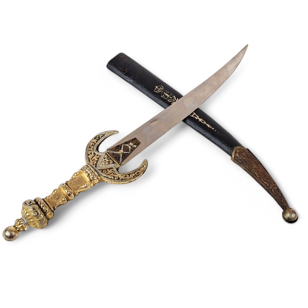 STEEL | VINTAGE STEEL MIDDLE EASTERN ARABIC DAGGER WITH ORNATE HANDLE ...