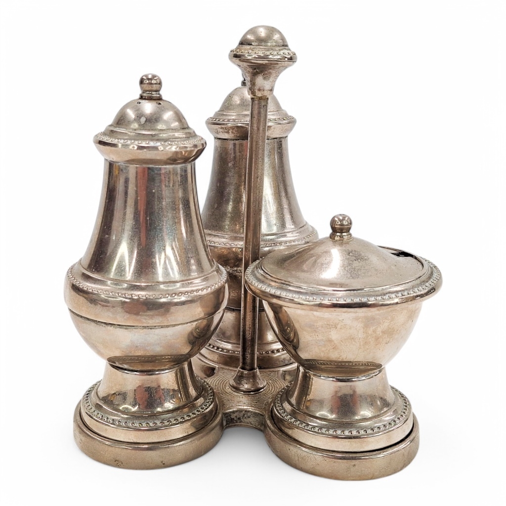 Silver | VINTAGE SILVER PLATED VICTORIAN STYLE 3 PIECE CONDIMENT SET ...