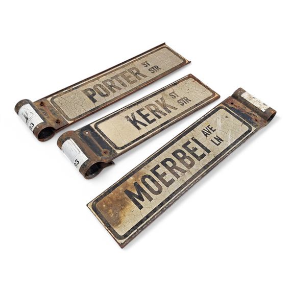 STEEL | 3 X VINTAGE STEEL STREET NAME SIGNS | MutualArt