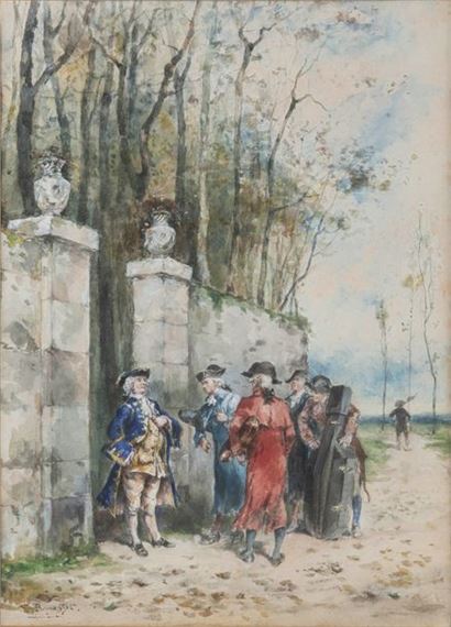 Louis Emile Benassit | The arrival of the musicians | MutualArt
