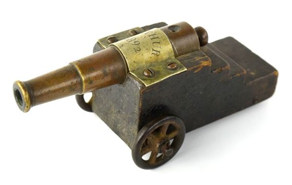 Arthur | Interesting Antique 1892 Bronze Tabletop Signal Cannon, Brass ...