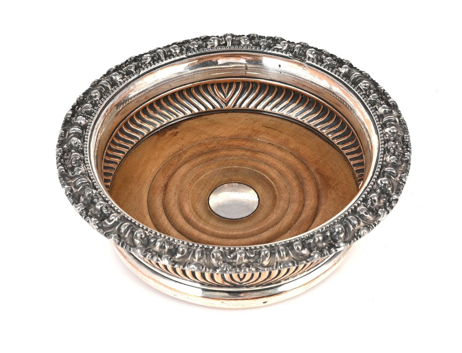 Sheffield | Old Sheffield plate wine coaster with plated button applied ...