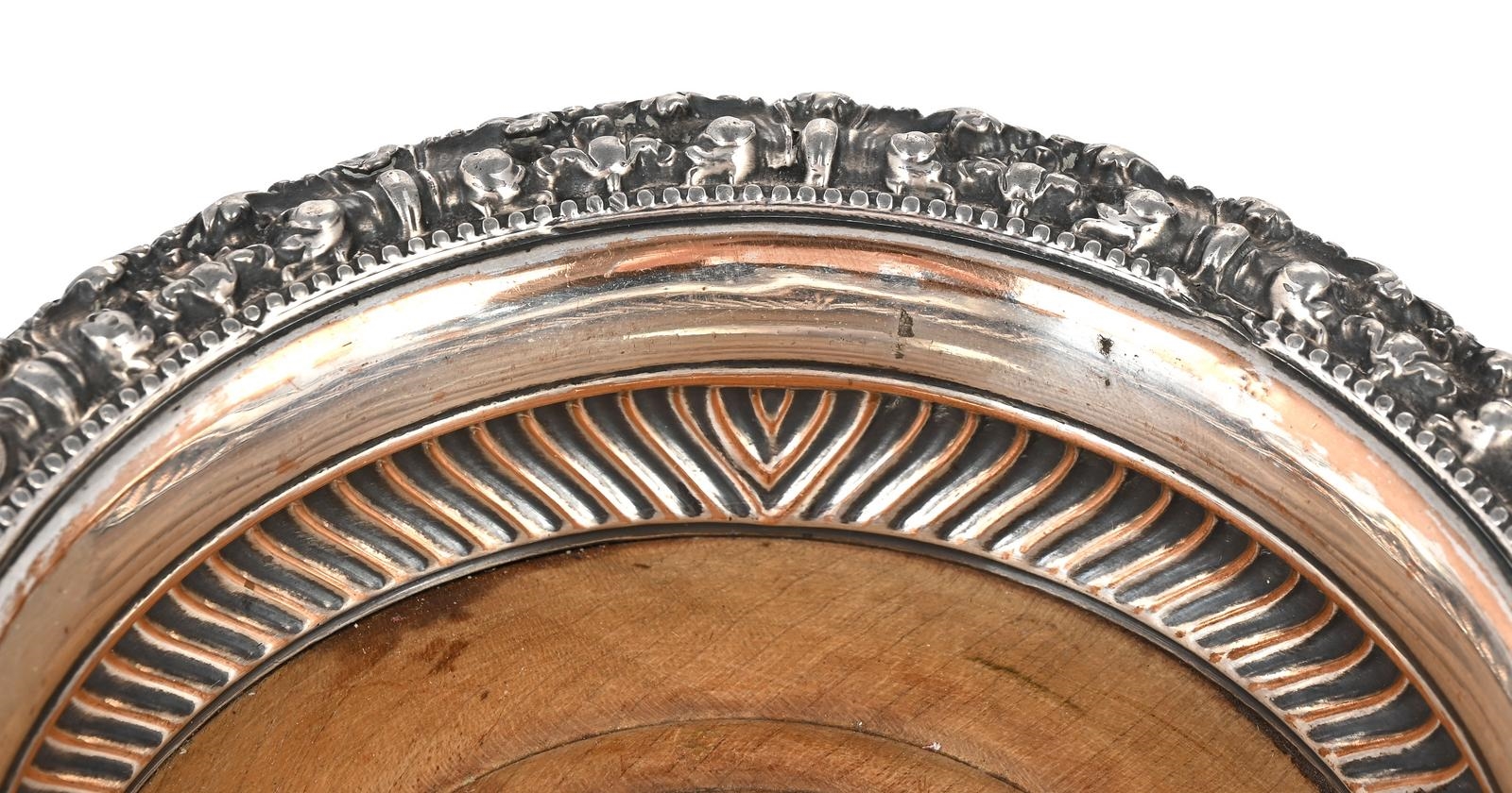 Sheffield | Old Sheffield plate wine coaster with plated button applied ...