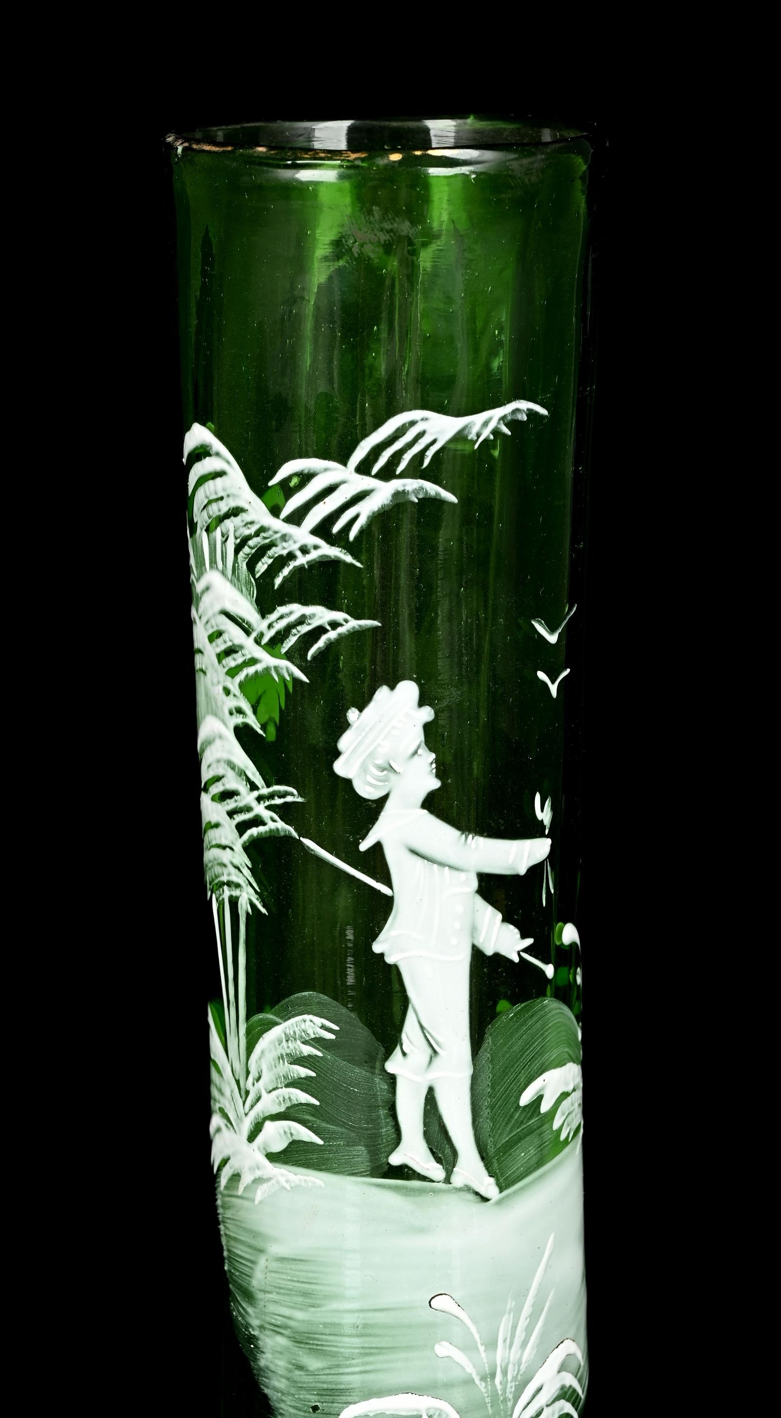 Gregory Green | Collection of glass comprising a Mary Gregory green ...