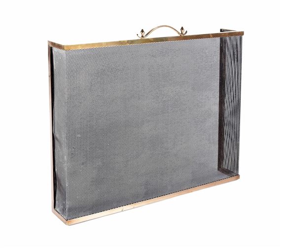 Black | Brass and black mesh fire screen | MutualArt