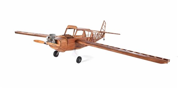 Front | Frame of a pine model aircraft | MutualArt
