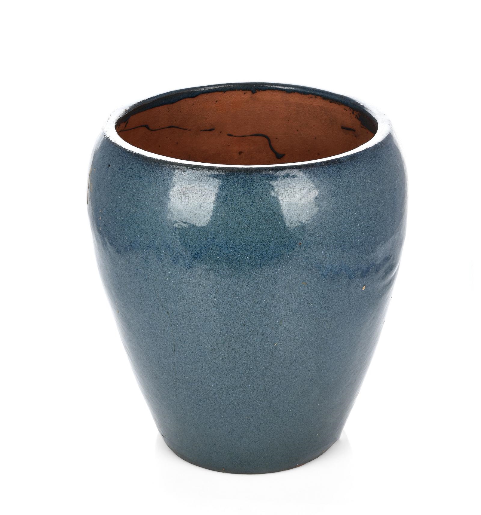 Splash | Circular blue glazed plant pot | MutualArt