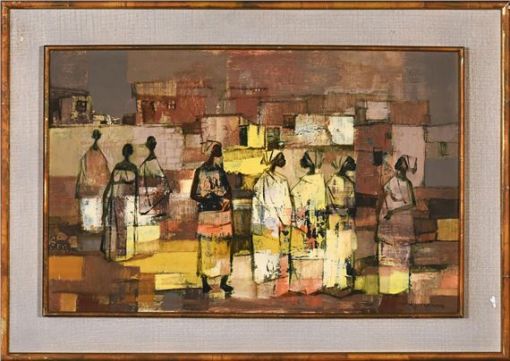 Johannes Wilhelmus Dingemans | Eight Figures in a Village | MutualArt