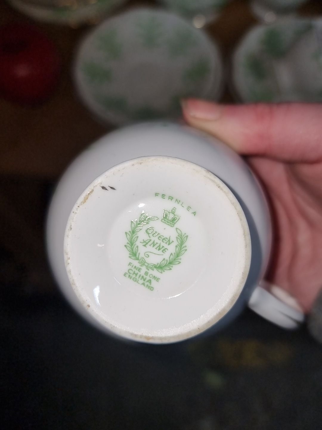 Green | tea set from England. Features elegant green fern pattern with ...