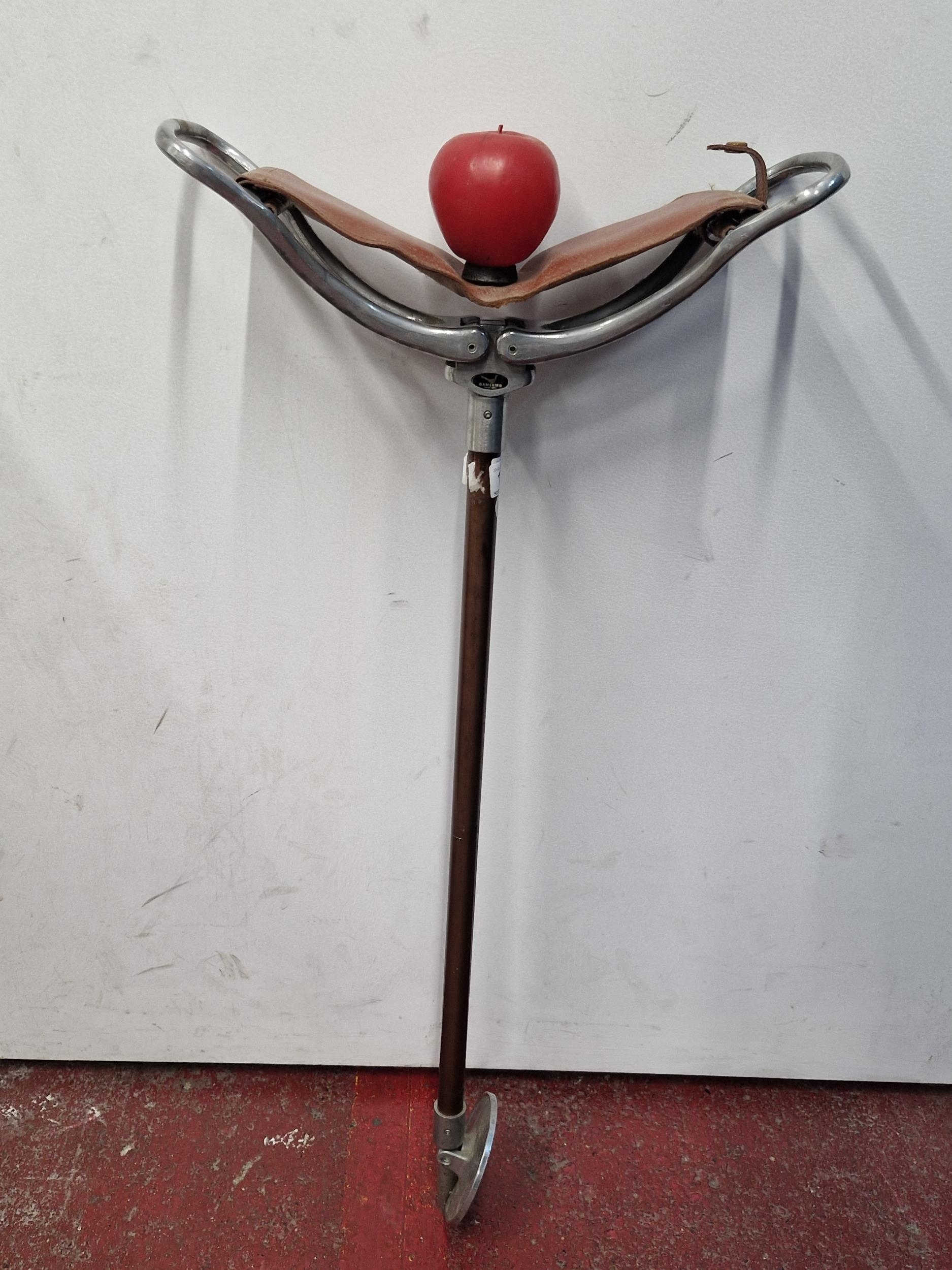 Unknown | A vintage Gamebird shooting stick with leather seat | MutualArt