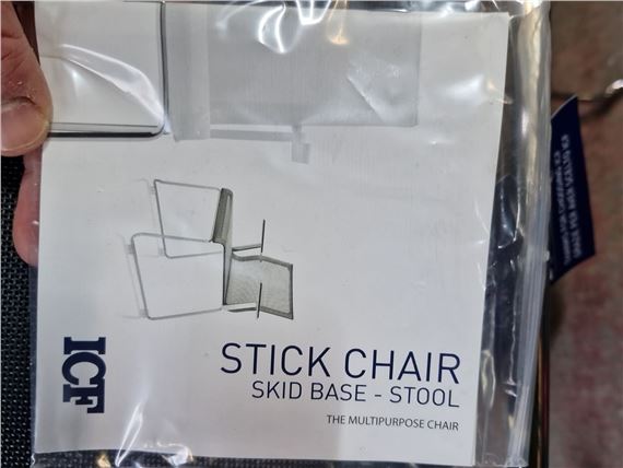 Stick | Four as new ICF Stick Chairs with skid base, featuring a frame ...