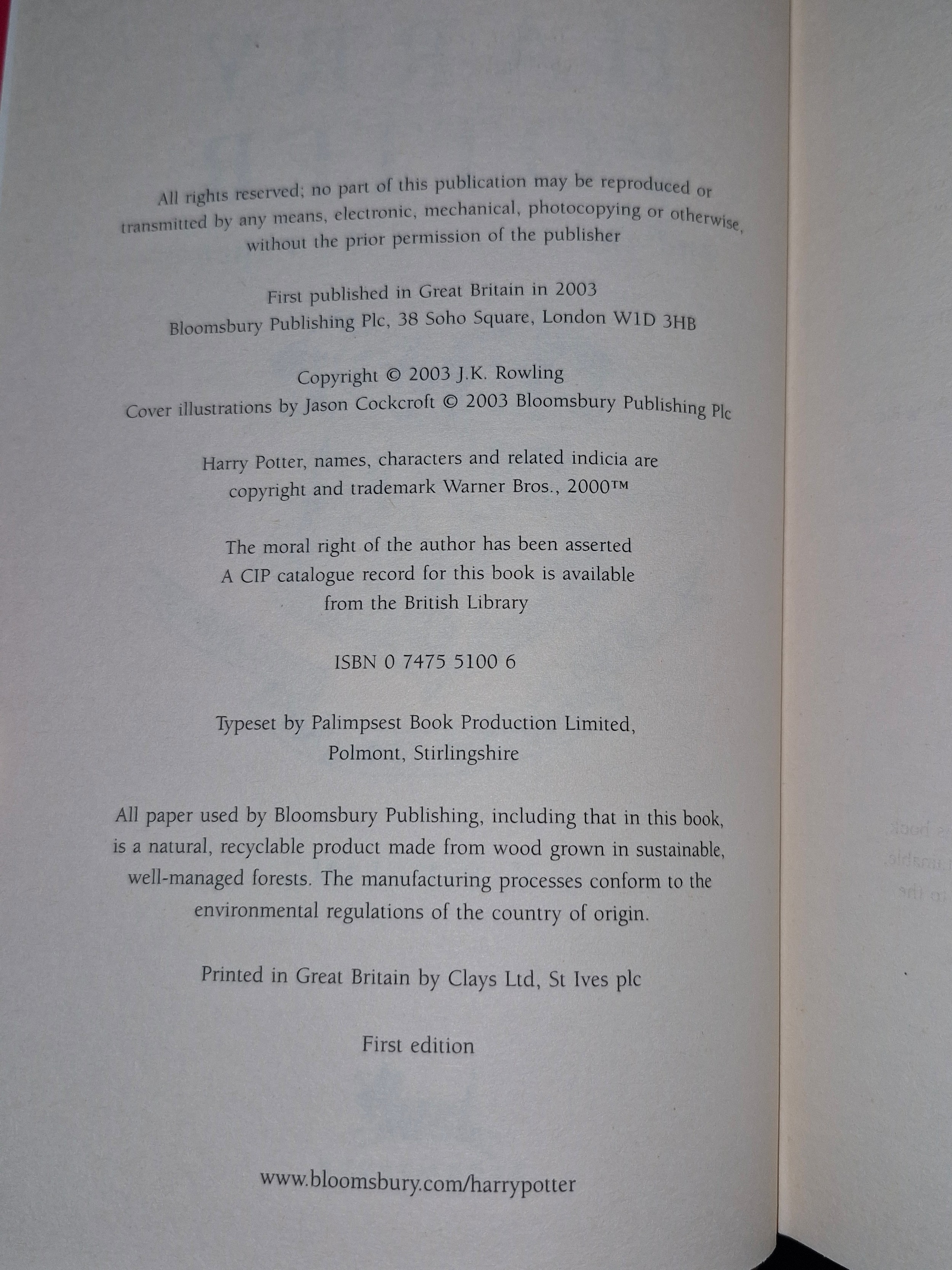 Mark Winslow Potter | Four first edition Harry Potter hard back books ...