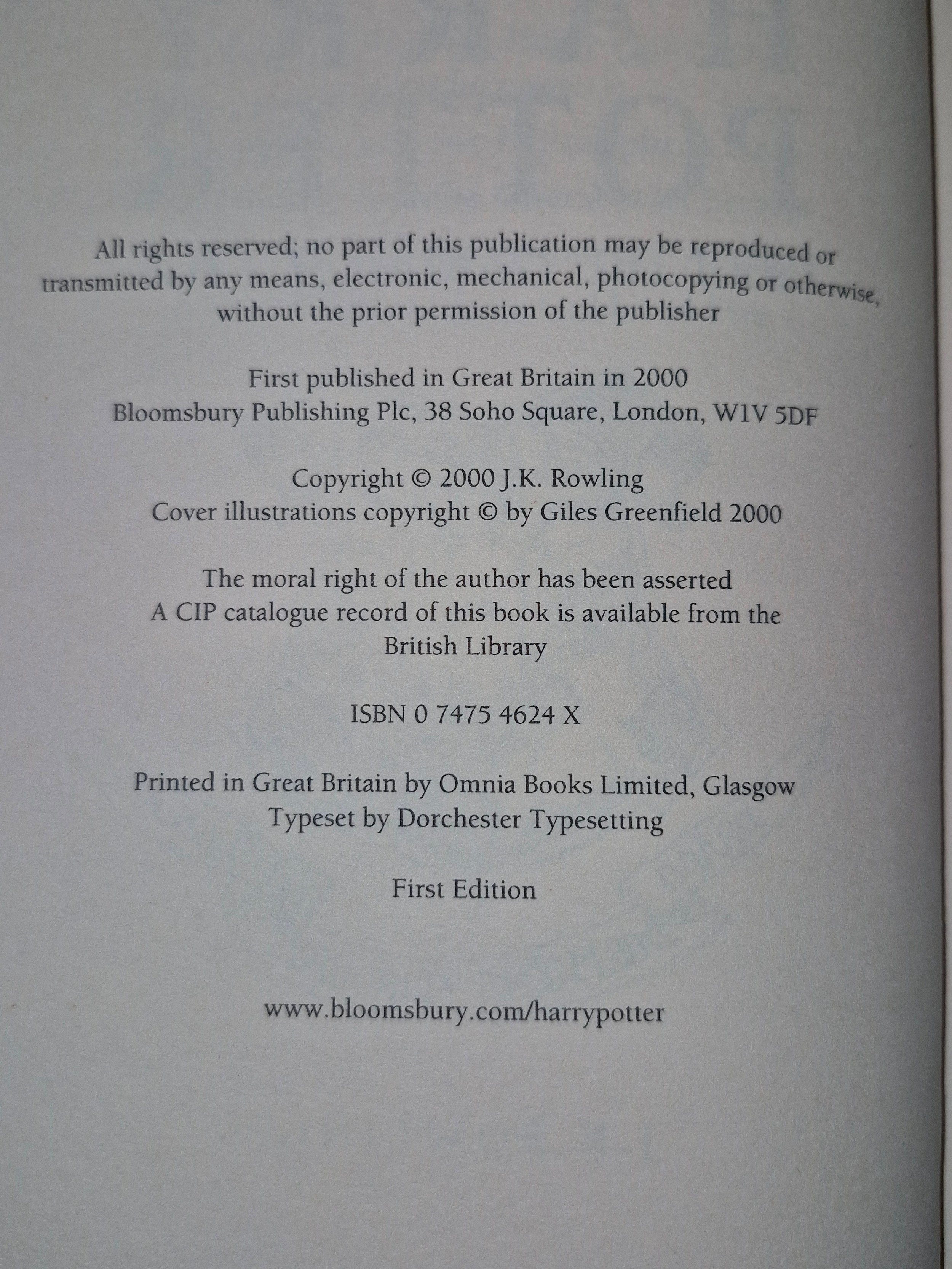 Mark Winslow Potter | Four first edition Harry Potter hard back books ...