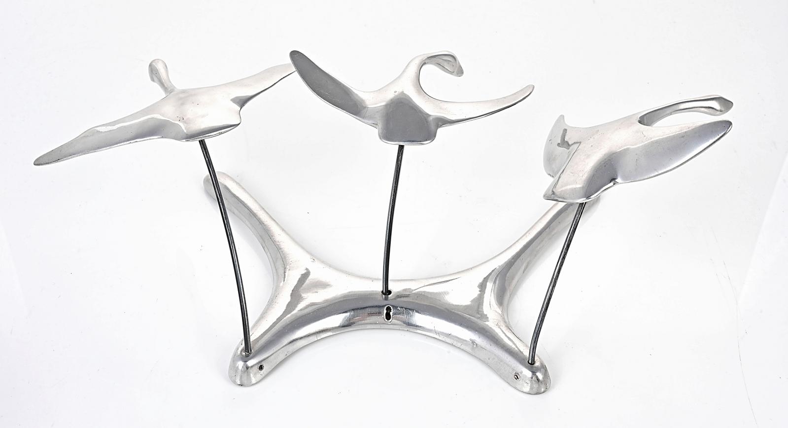 Unknown | Hoselton Canada set of three aluminium flying geese on stand ...