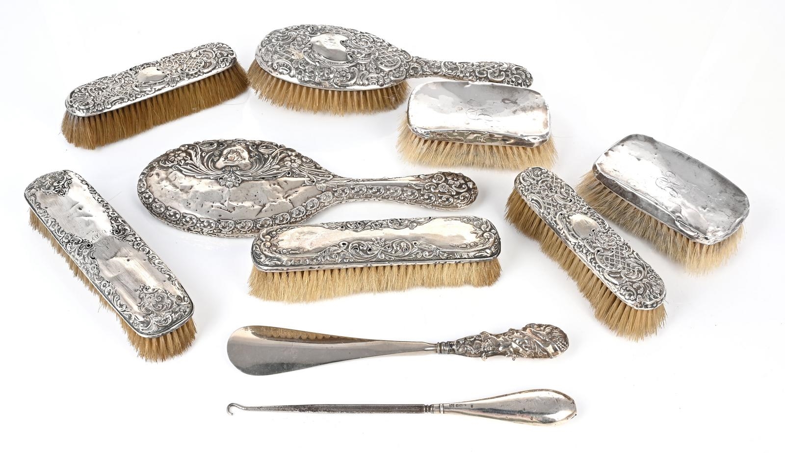 Silver | Collection of eleven silver dressing table items comprising ...