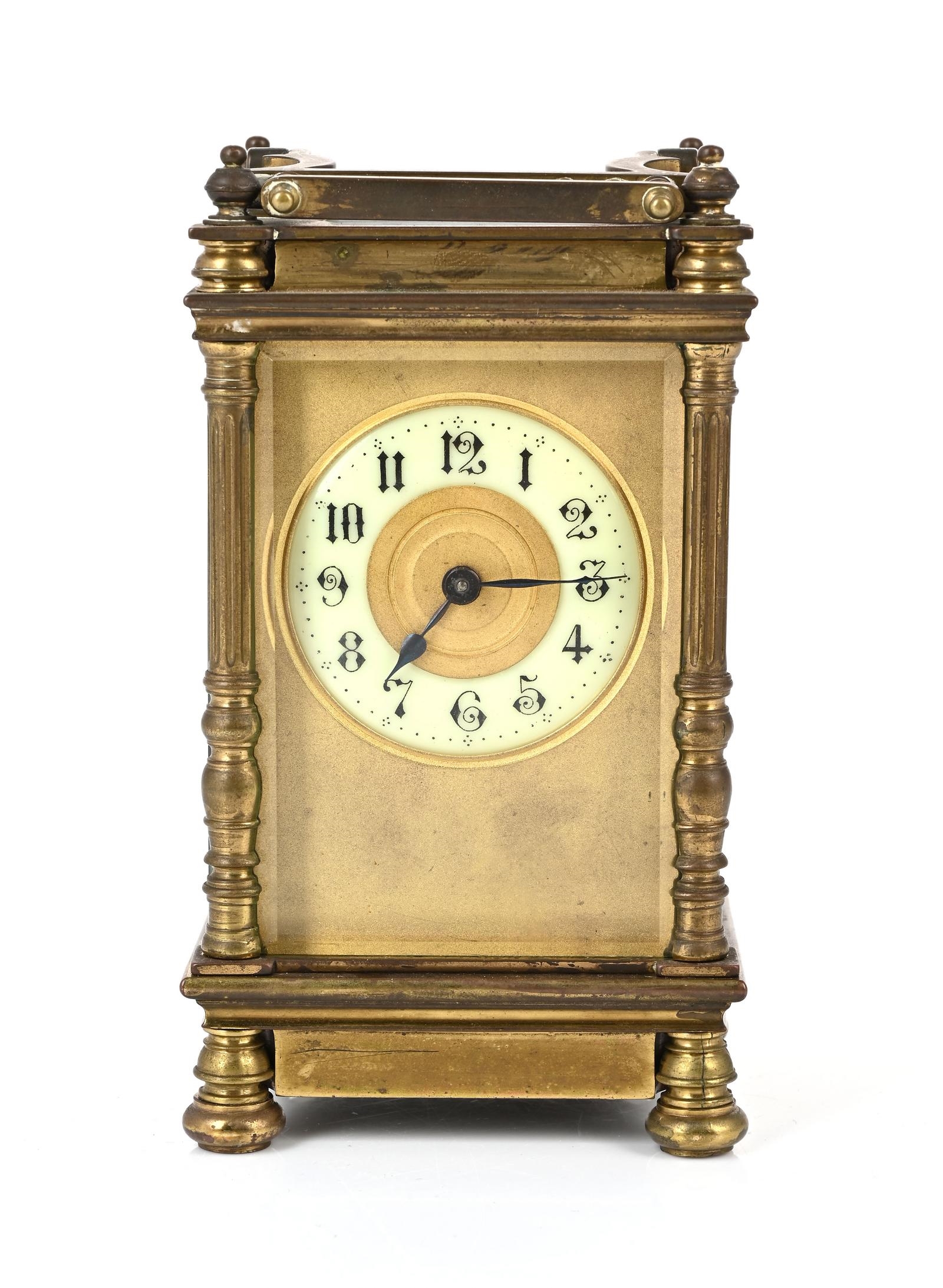 nature | Late 19th C. French brass carriage clock, c. 1890s, the brass ...