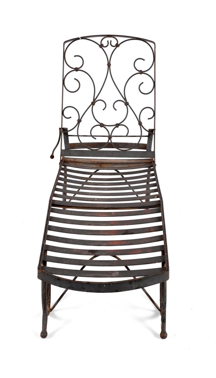 Above | Grey painted wrought-iron pool lounger | MutualArt