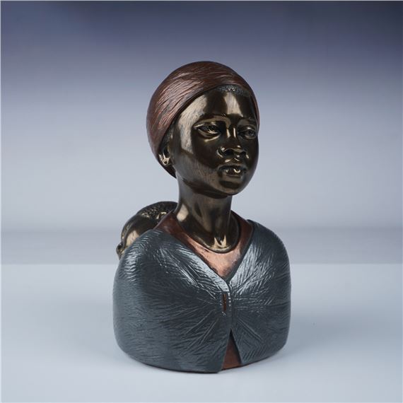 Casper Darare | Casper Darare (1952-2001) Bronze Figural LE Bust (20th ...