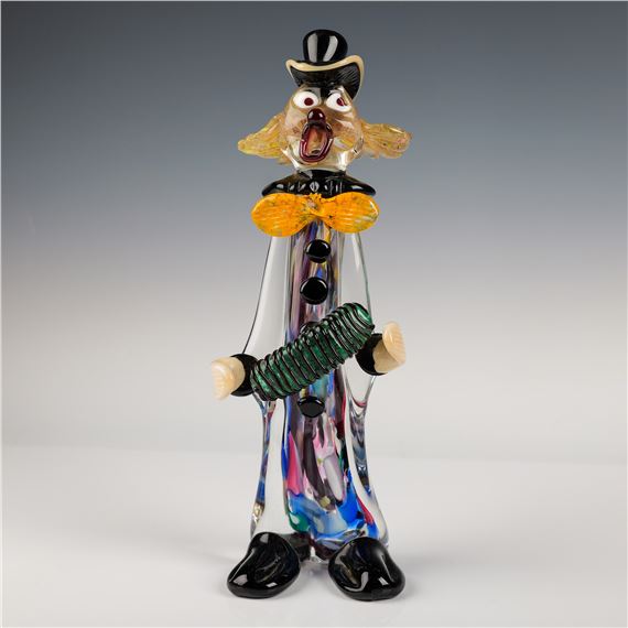 Mario Sandon | Signed Mario Sandon Murano Glass Clown Figurine | MutualArt