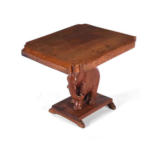 Ivory | Teak carved elephant side table, first half of the 20th century ...
