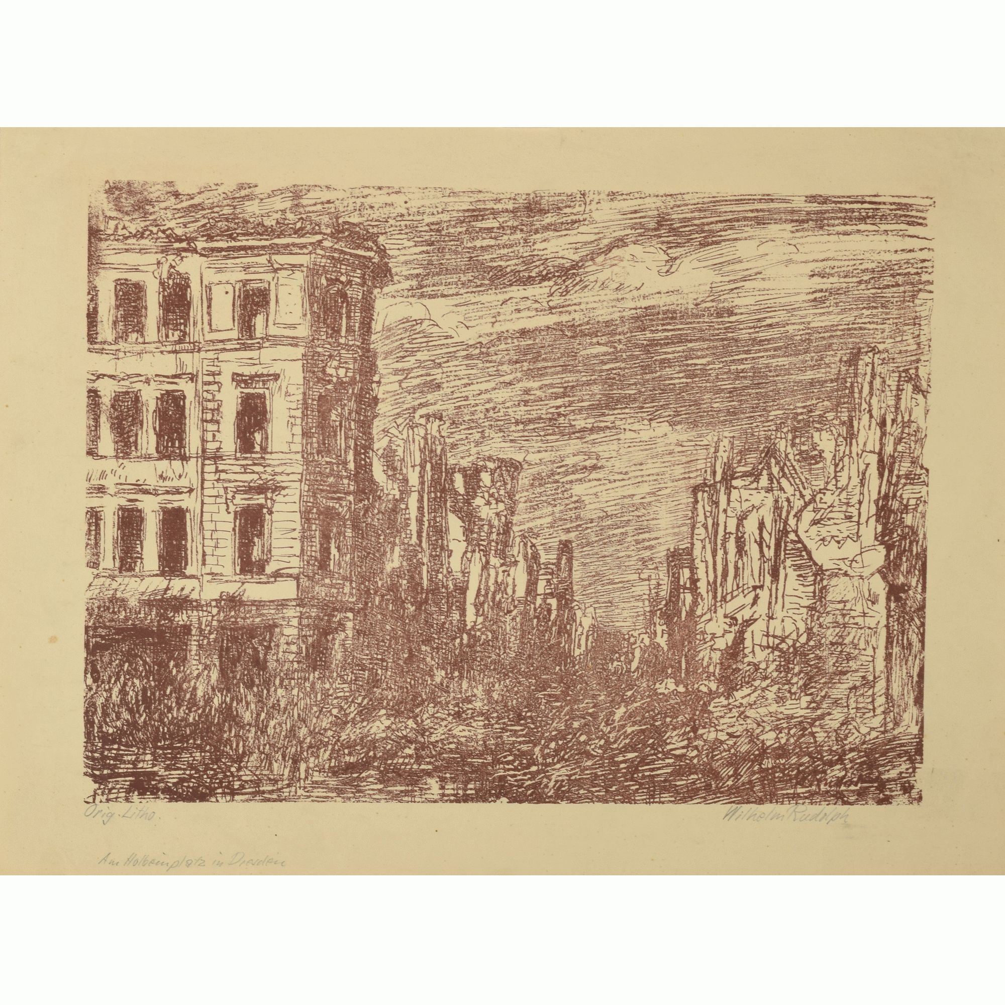 Wilhelm Rudolph | Lithografie in Braunrot auf Bütten (1920) | MutualArt