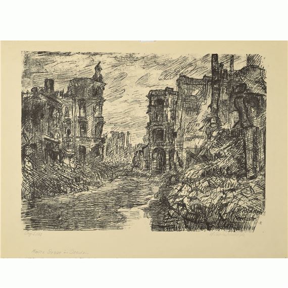 Wilhelm Rudolph | MORITZ STRASSE IN DRESDEN (1945-47) (1920) | MutualArt