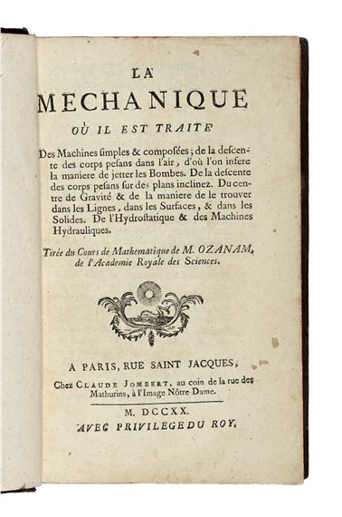 Jacques | Méchanique où il est traité des machines simples & composées ...