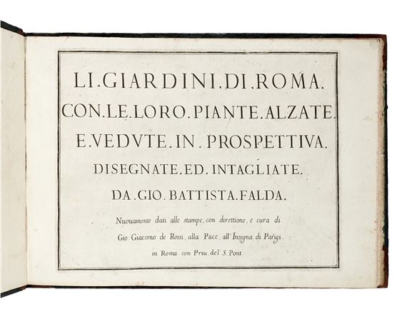 Giovanni Benedetto Castiglione | Li giardini di Roma con le loro piante alzate e vedute in ...
