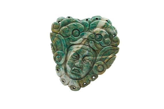 Large | PRE-COLUMBIAN MAYAN LORD JADE PECTORAL PENDANT | MutualArt