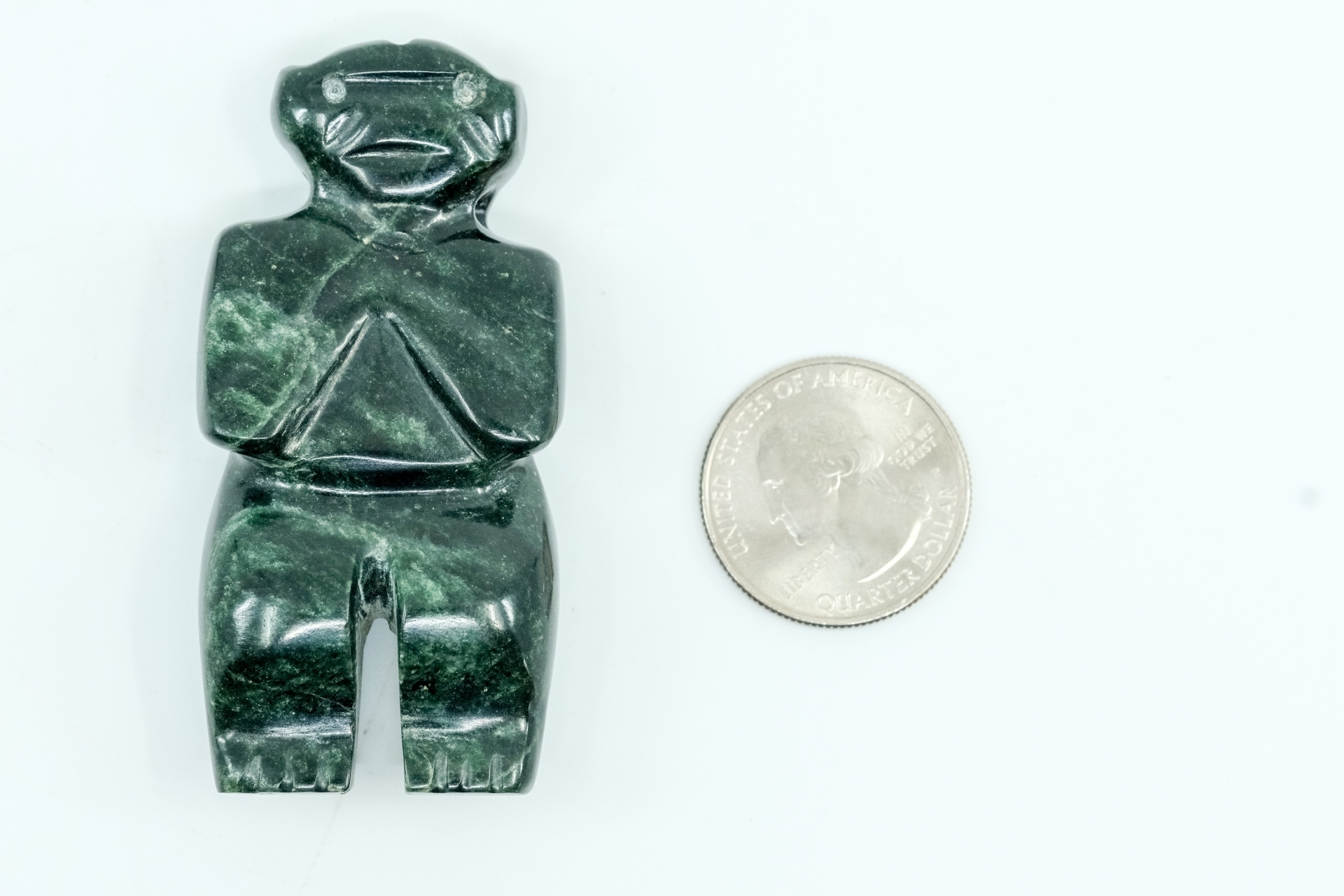 Unknown | PRE-COLUMBIAN CARVED JADE FIGURE PENDANT (1200) | MutualArt