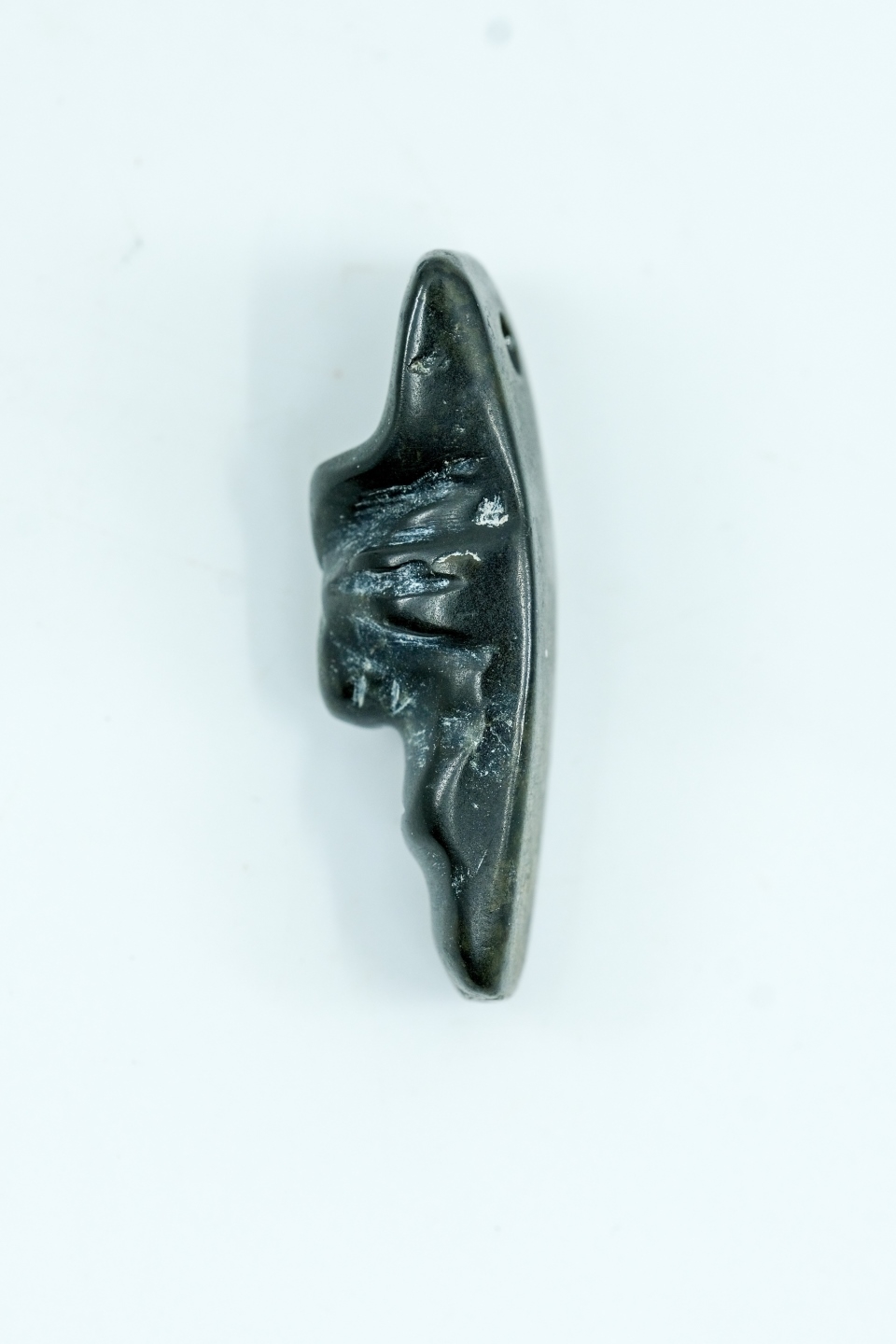 Costa | PRE-COLUMBIAN CARVED JADE FACE BEAD PENDANT | MutualArt