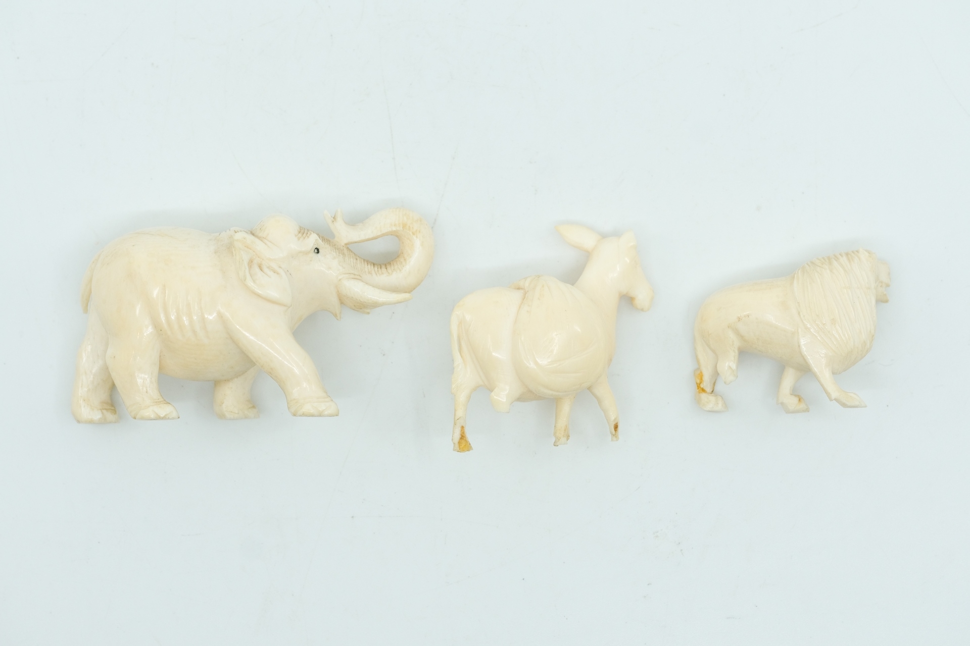 Ivory | ANTIQUE PRE-BAN IVORY CARVED MINIATURE ANIMALS | MutualArt
