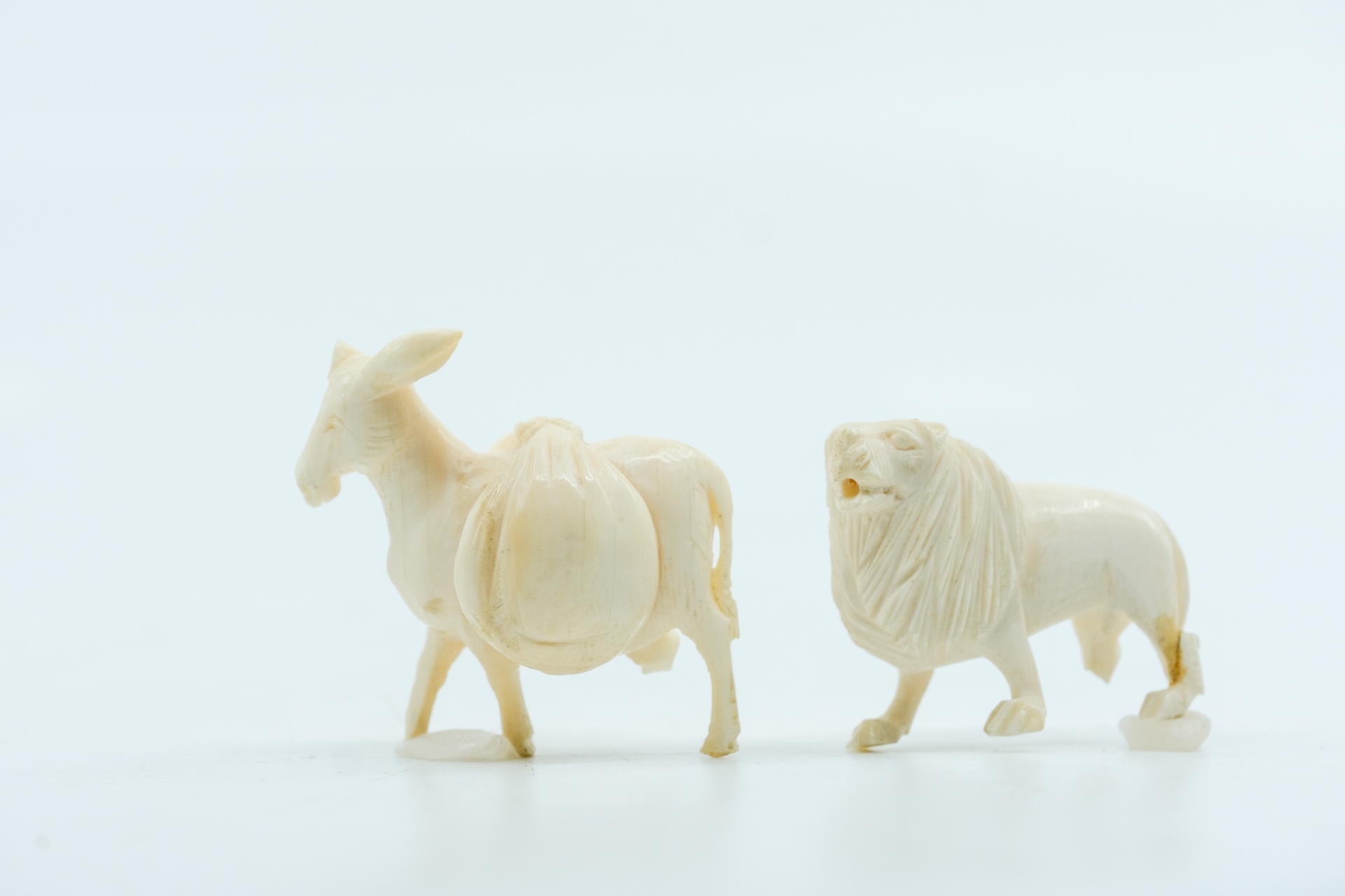 Ivory | ANTIQUE PRE-BAN IVORY CARVED MINIATURE ANIMALS | MutualArt