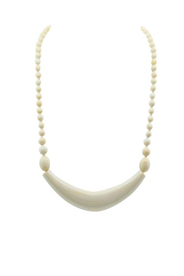 Large | ANTIQUE PRE-BAN IVORY BEADED NECKLACE | MutualArt