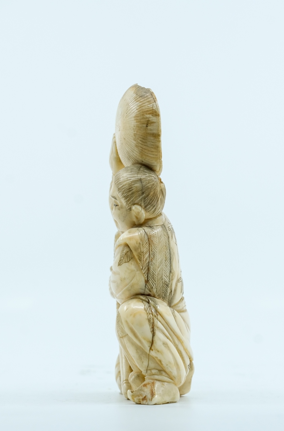 Ivory | ANTIQUE PRE-BAN IVORY CARVED MALE FIGURE | MutualArt