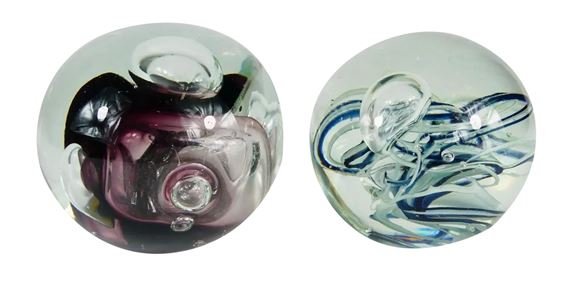 Rollin Karg | 2 ROLLIN KARG STUDIO ART GLASS PAPERWEIGHTS | MutualArt