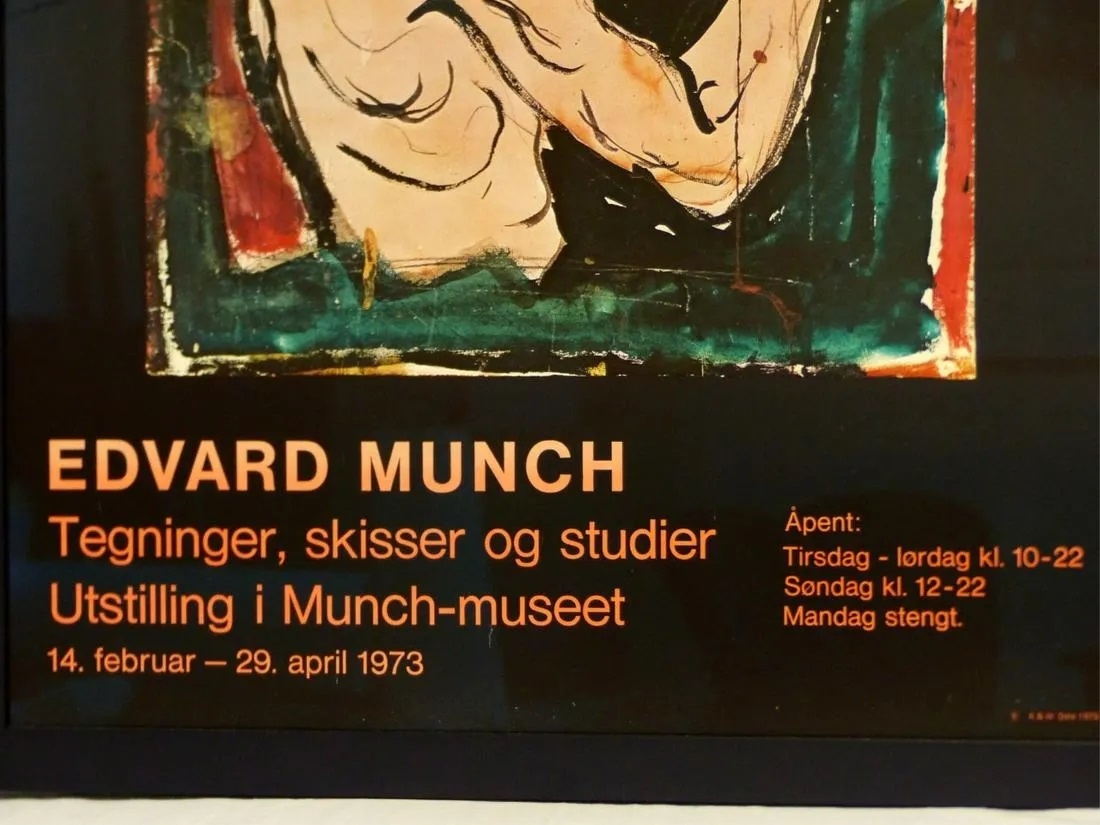 Edvard Munch | EDVARD MUNCH EXHIBITION POSTER 1973 FRAMED (29) | MutualArt