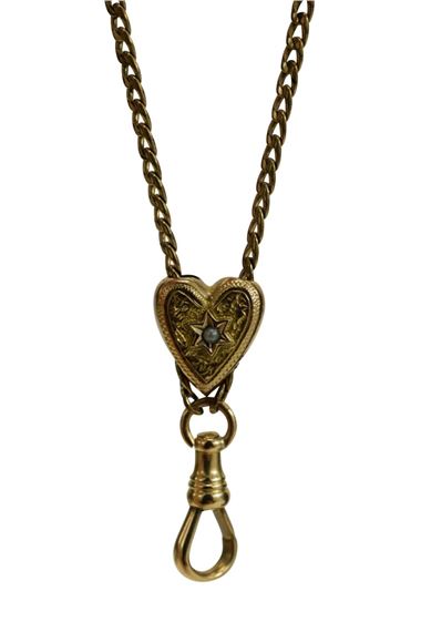 Similar | 14K GOLD KEY FOB NECKLACE W/ HEART SLIDER | MutualArt