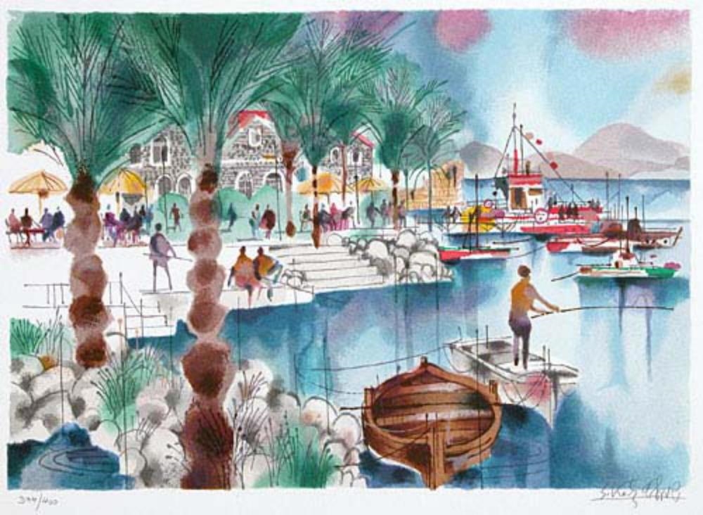 Shmuel Katz | Shmuel Katz- Original Serigraph Fisherman of the Kineret ...
