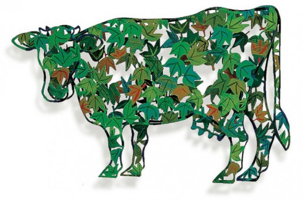 David Gerstein | David Gerstein- Mixed Media Cutout Aluminum GREEN COW ...