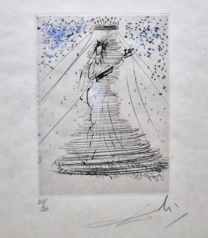 Salvador Dalí | etching with hand coloured highlights (1968) | MutualArt
