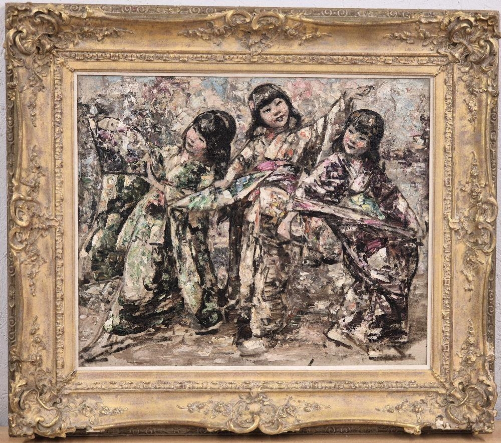 Edward Atkinson Hornel | The Fan Dance - Three Young Japanese ...