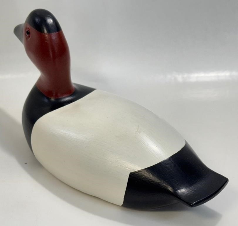 Neil White | GREAT NEIL WHITE CARVED CANVASBACK DUCK DECOY | MutualArt