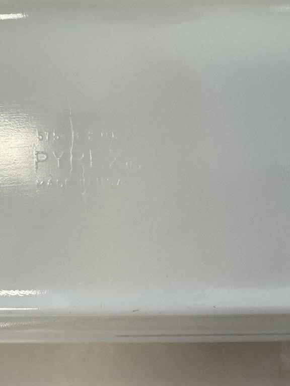 White | RETRO GOLD OVER WHITE PYREX COVERED CASSEROLE | MutualArt