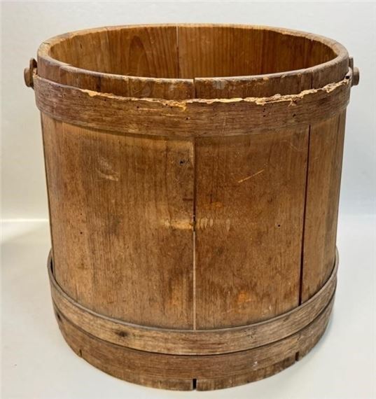 Large | DESIRABLE LARGE PRIMITIVE WOODEN BUCKET | MutualArt