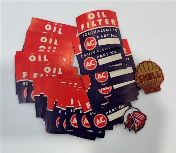 Large | LARGE COLLECTION OF AC OIL FILTER STICKERS & BADGE | MutualArt