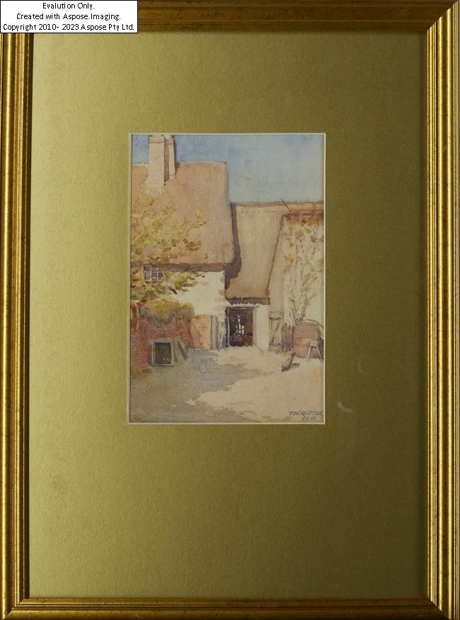 Thomas William Rutter | View of cottages; (1918) | MutualArt