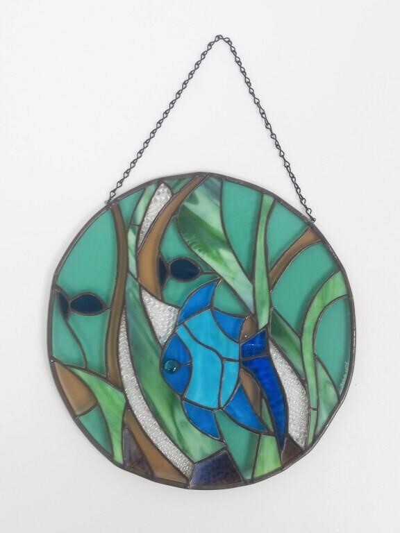 Irma Cote | Irma Cote, Angel Fish Round Stained Glass Panel (2017 ...